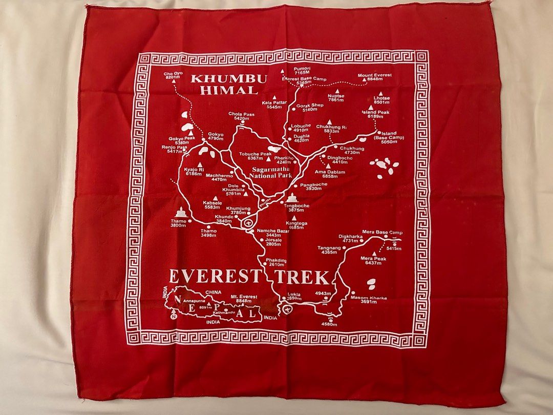 2 x Buff / Bandana - Map of Everest Trek & Khumbu region #Namaste ...