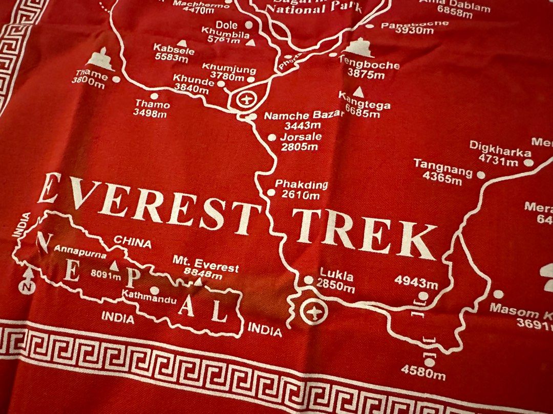 2 x Buff / Bandana - Map of Everest Trek & Khumbu region #Namaste ...