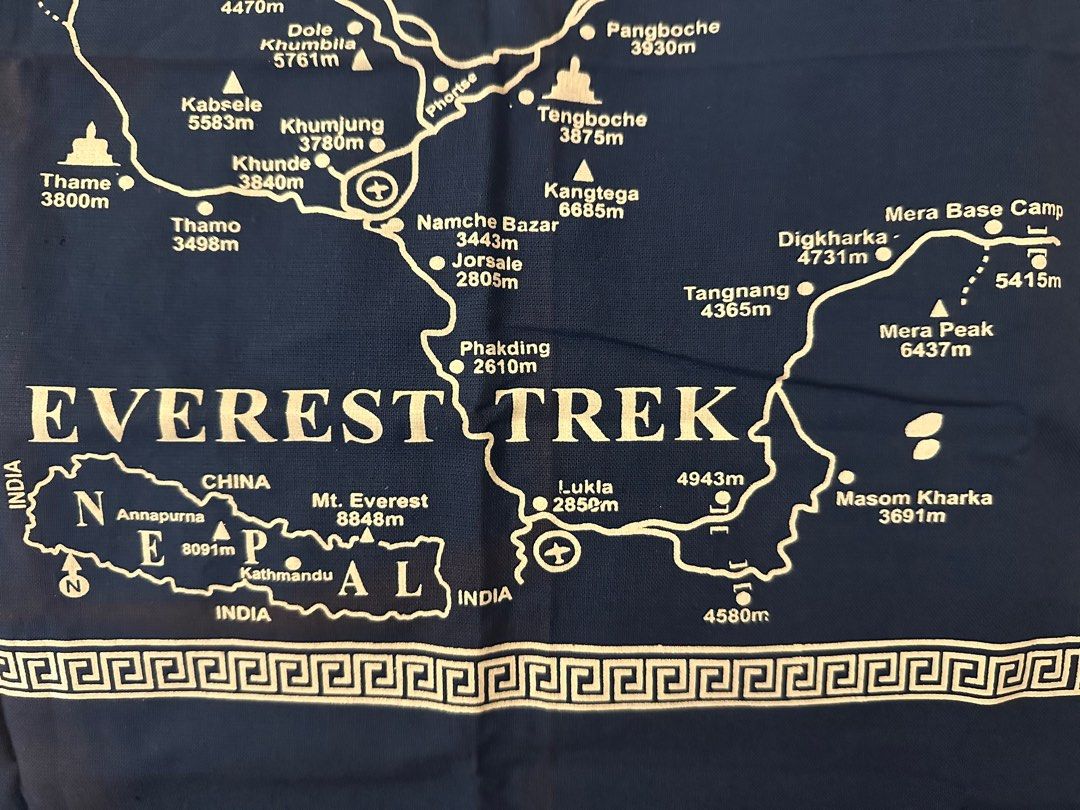 2 x Buff / Bandana - Map of Everest Trek & Khumbu region #Namaste ...