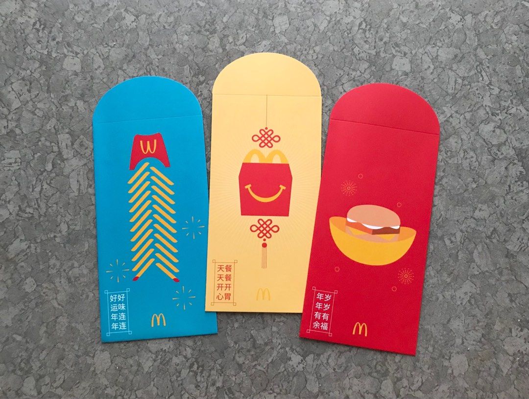 3pcs McD 2021 Singapore red packet / ang pow pao, Hobbies & Toys ...