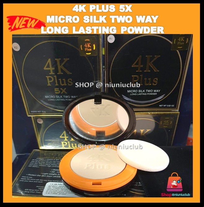 4K Plus Two Way Long Lasting Powder Micro Silk Foundation 15g powder ...