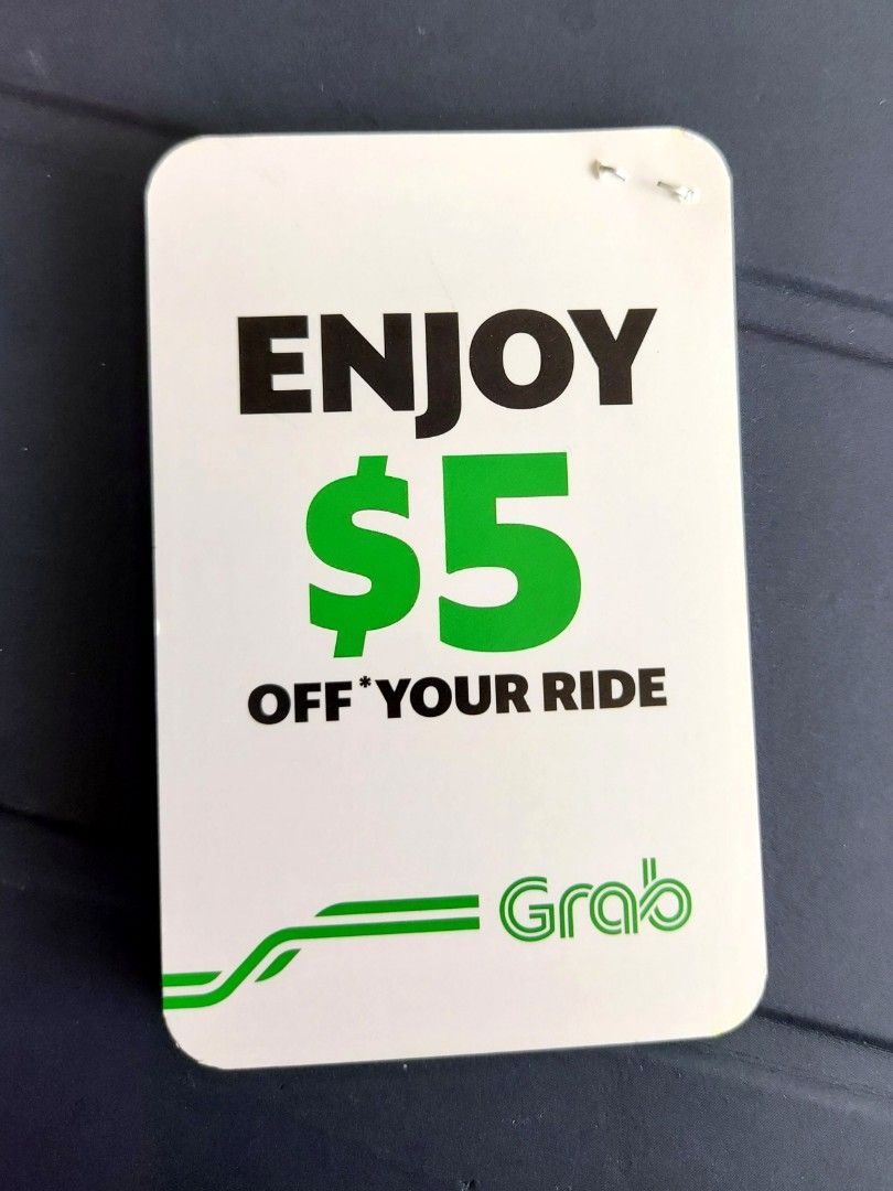 $5 Grab Ride Voucher (Transport), Tickets & Vouchers, Vouchers on Carousell
