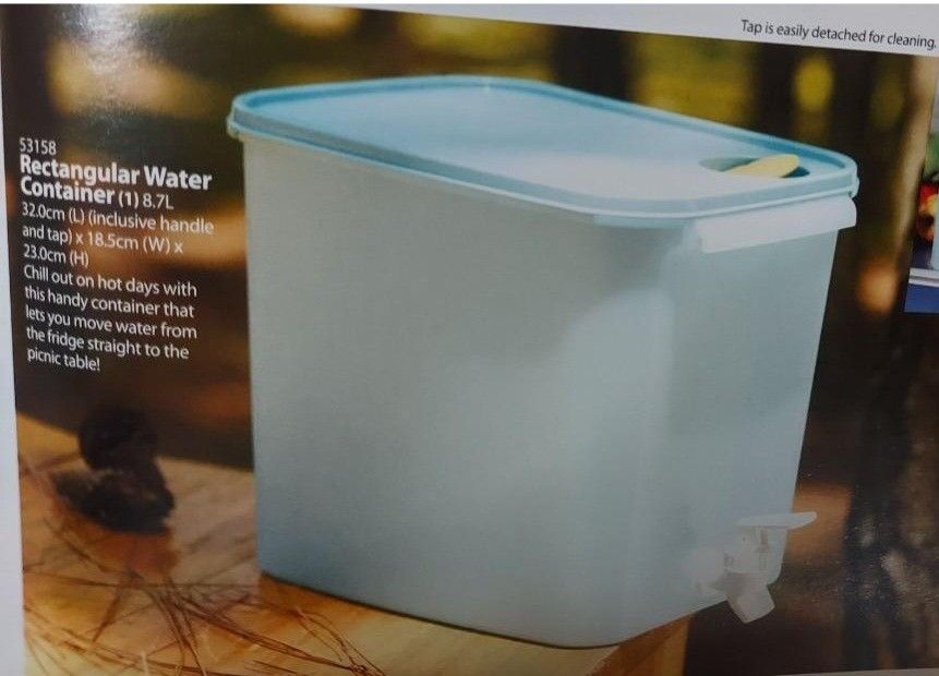 8.7L Used/new Tupperware Rectangular Water container, TV & Home ...