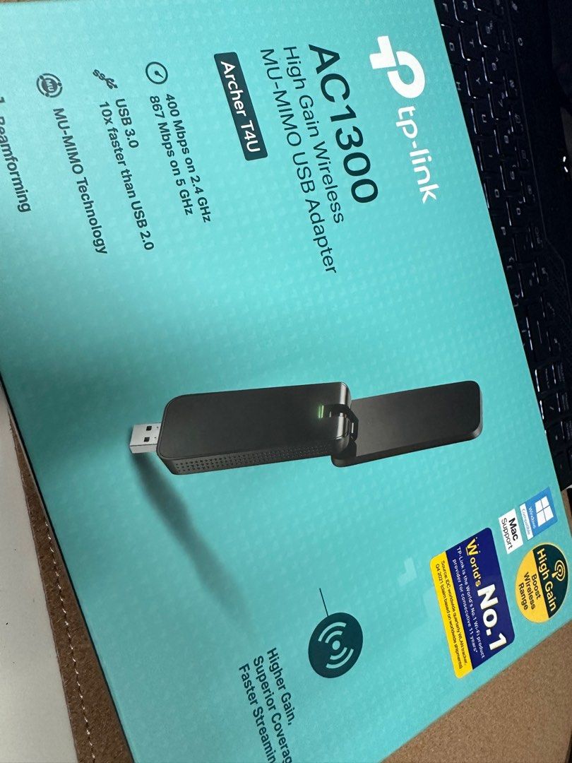 AC1300 High Gain Wireless MU-MIMO USB Adapter, Computers & Tech, Parts ...