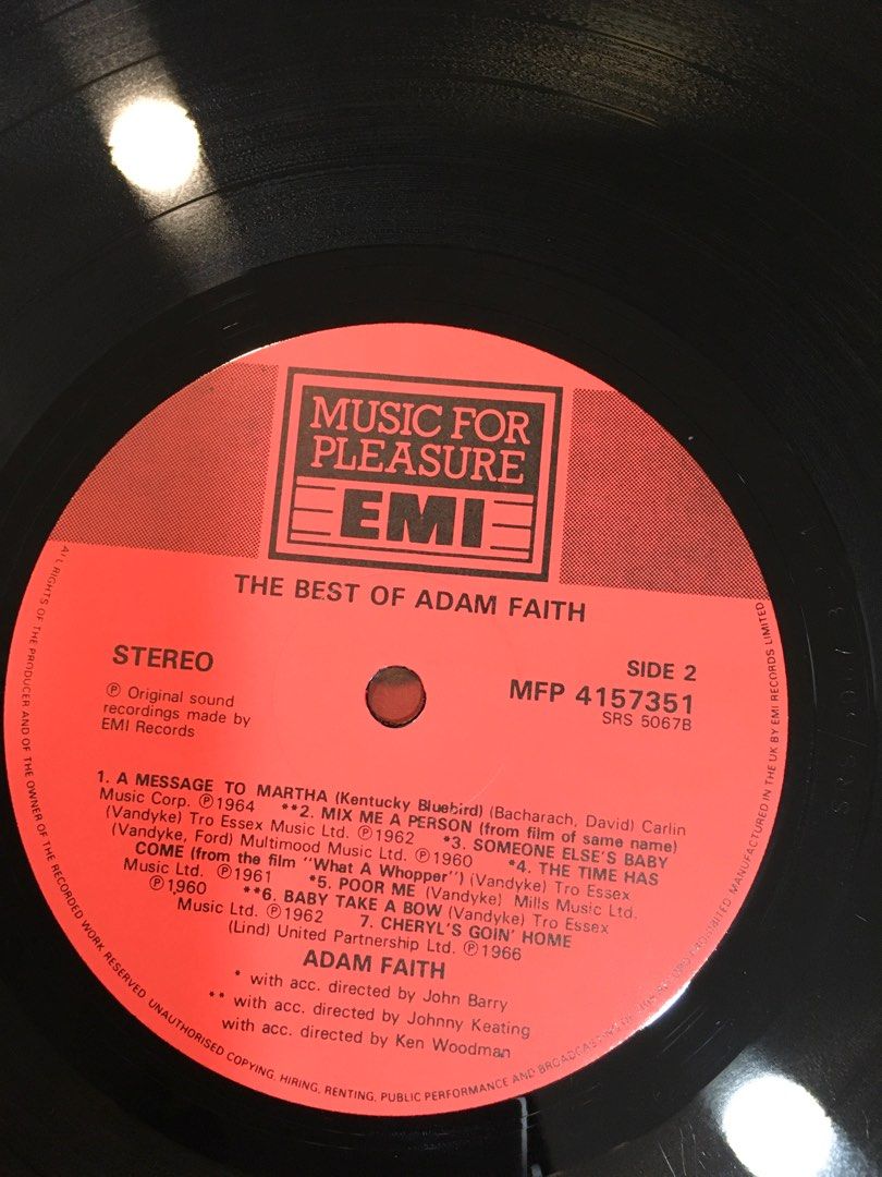Adam Faith - The Best Of lp, Hobbies & Toys, Music & Media, Vinyls on ...