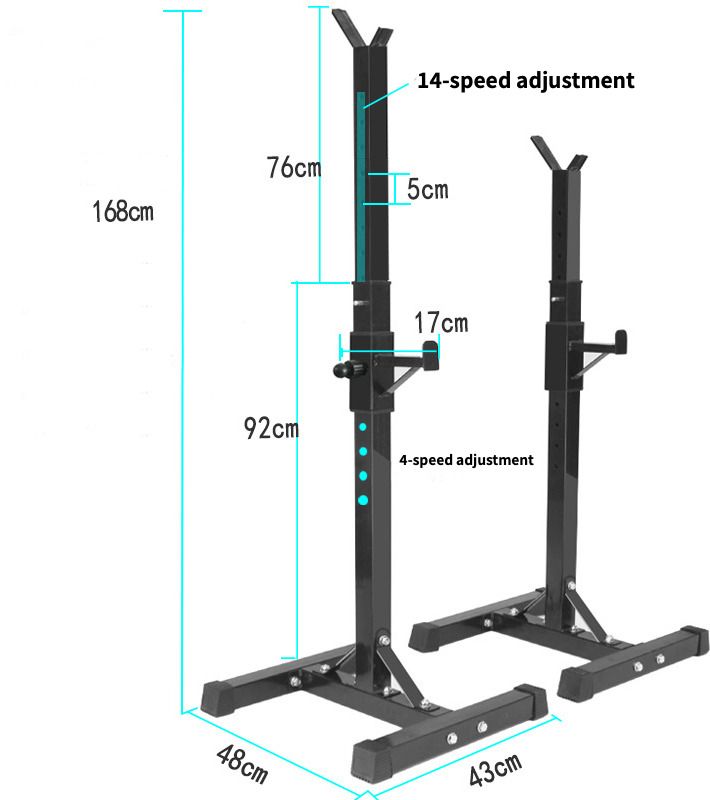 Adjustable Split Squat Rack Solid Steel Squat Stands Barbell Free-press ...