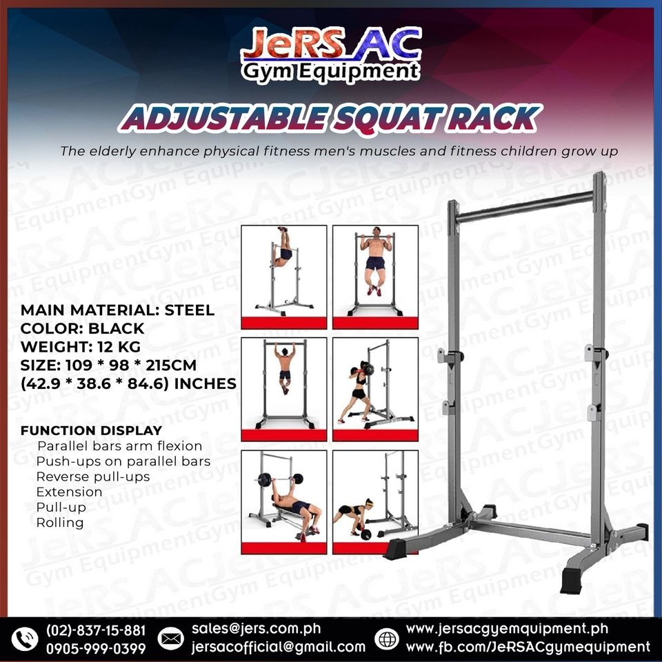 Adjustable Squat Rack with Pull Up Bar, Sports Equipment, Exercise ...