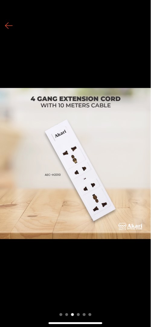 Akari 4 gang extension cord with 10M cable, TV & Home Appliances ...