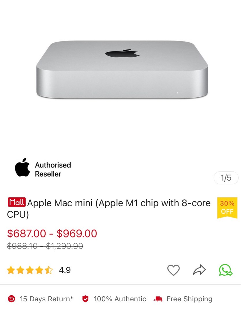 Apple M1 Mac Mini, Computers & Tech, Desktops on Carousell