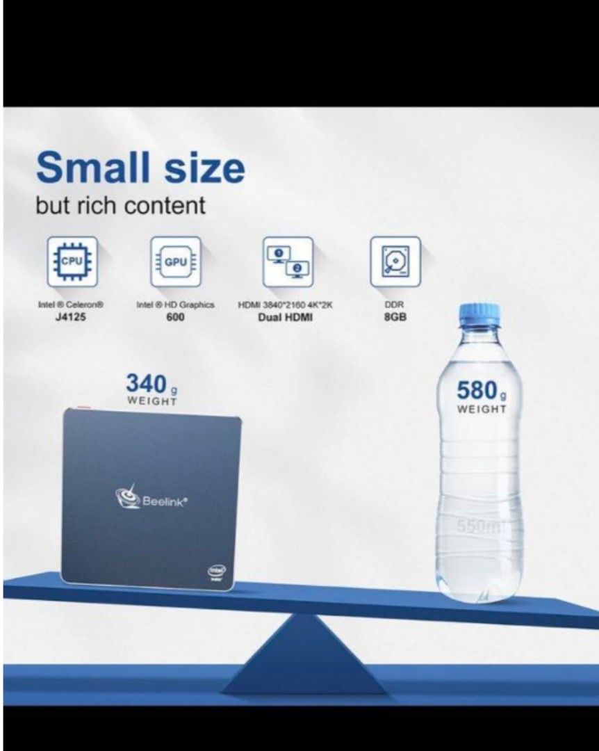 Beelink GEMINI M Windows10 Pro Mini PC Intel Gemini Lake J4125 8GB RAM ...