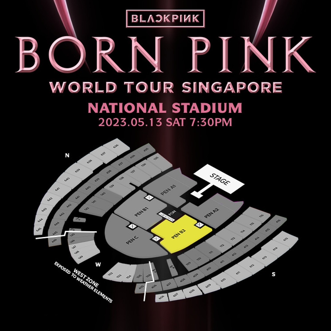 Blackpink Born Pink Concert 14 May [Standing Pen B2 x4 Tickets ...