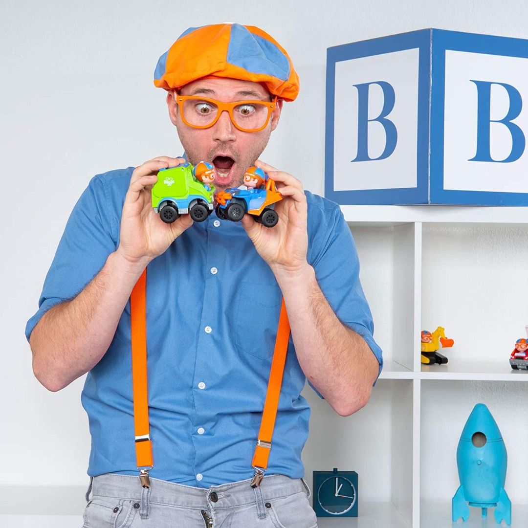 Blippi BLP0017 Mini Vehicles 2 Pack, Blippi Mobile and Garbage Truck ...