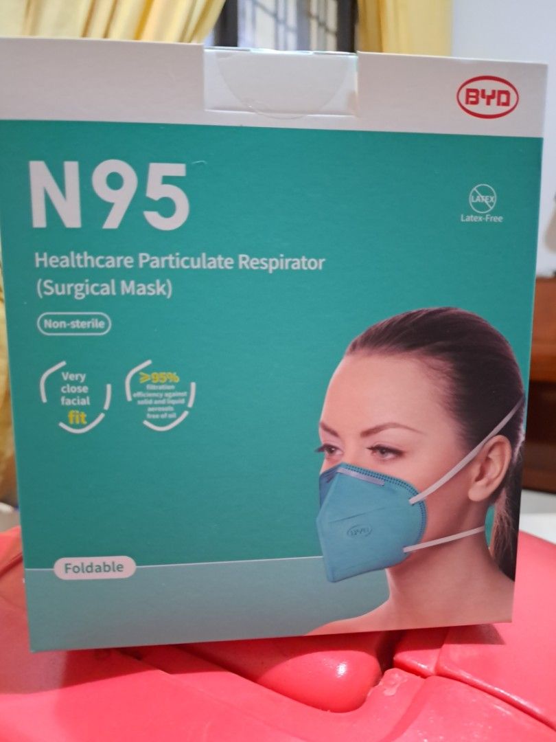 BYD N95 Mask, Health & Nutrition, Face Masks & Face Shields on Carousell