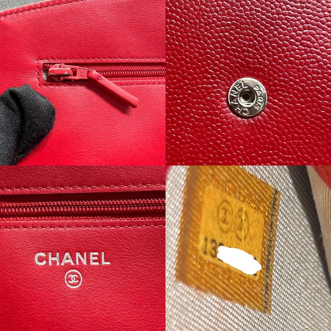 Chanel WOC Sevruga Red Caviar SHW, Luxury, Bags & Wallets on Carousell