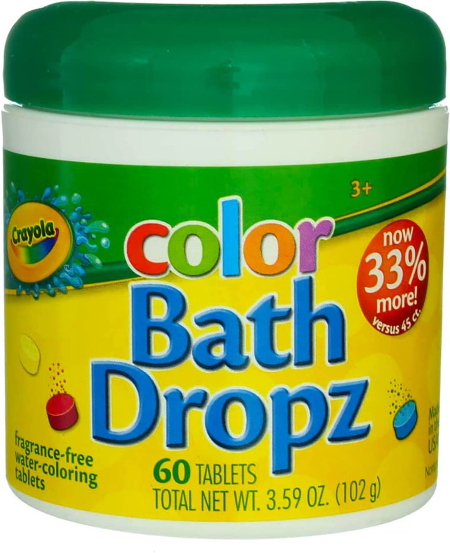Crayola, Shaker Bath Dropz, 3+, Fragrance-Free, 60 Tablets, 3.59 oz ...