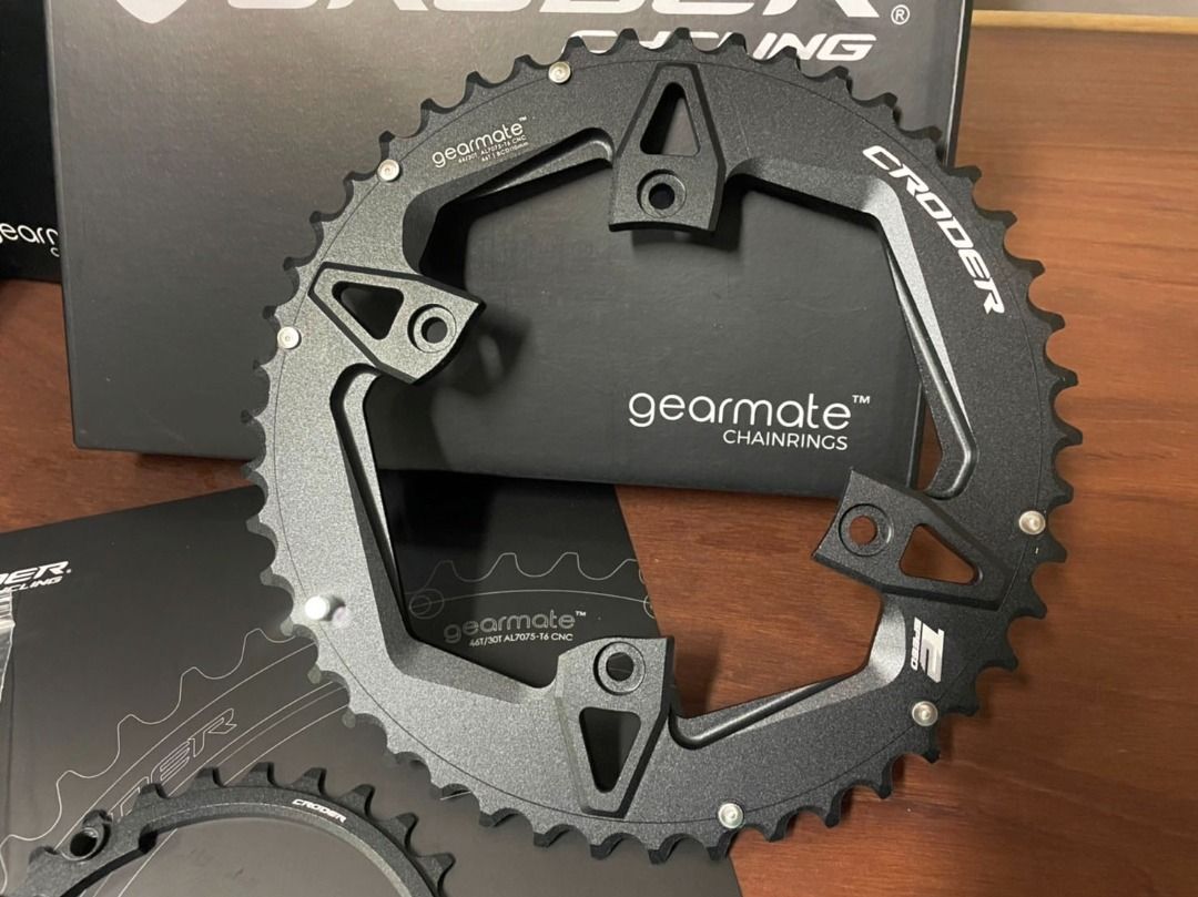 ~騎車趣~CRODER Gearmate 46/30T超壓縮齒盤 四爪齒盤 爬坡神器, 體育器材, 自行車及配件, 單車在旋轉拍賣