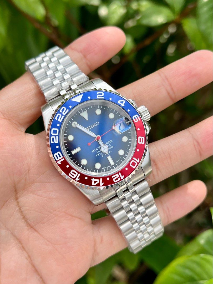 Custom Seiko Pepsi Mod (NH35 Automatic movement), Men's Fashion, Watches & Accessories, Watches ...