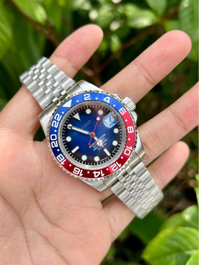 Custom Seiko Pepsi Mod (NH35 Automatic movement), Men's Fashion, Watches & Accessories, Watches ...