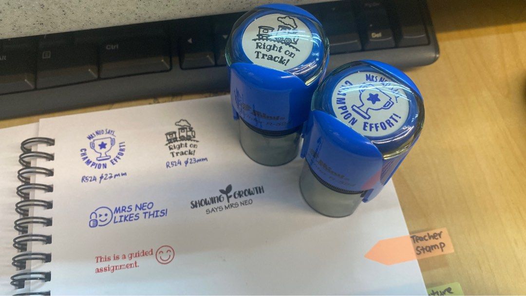 Customisable Teacher Stamps | Self-Inking | Refillable, Hobbies & Toys ...
