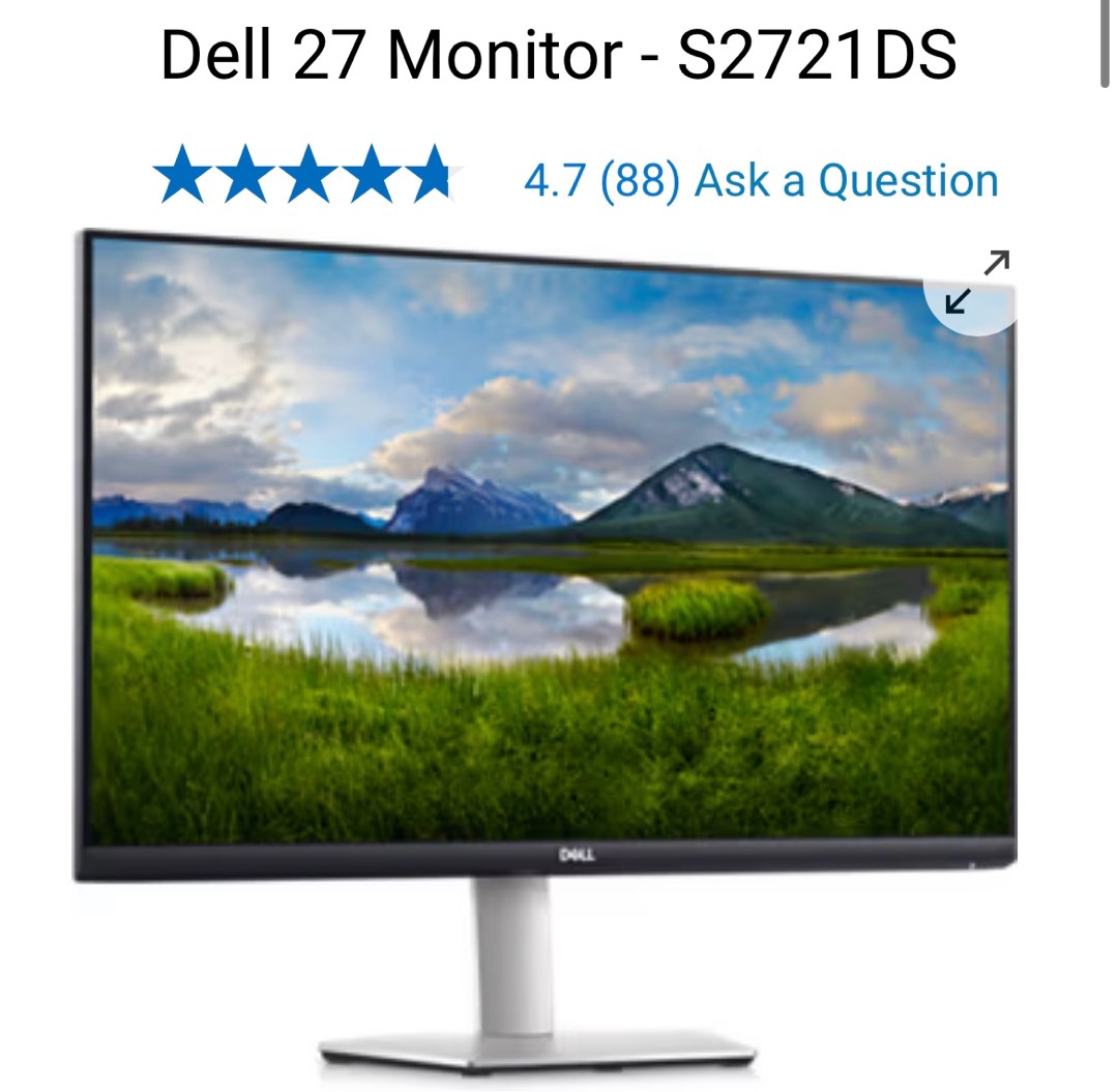DELL MONITOR 27 Inch 2721DS, Computers & Tech, Parts & Accessories ...