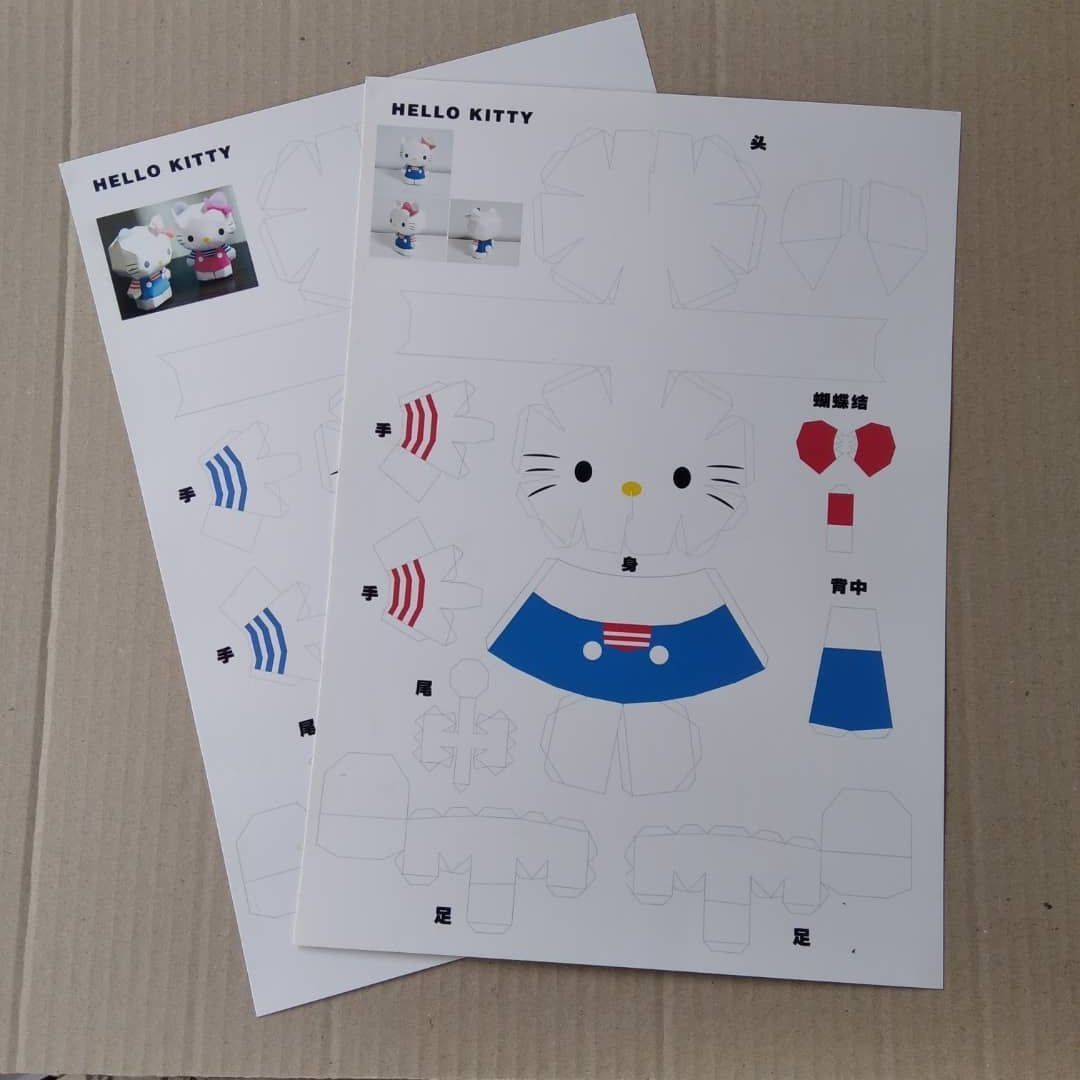 Diy Hello Kitty Paper Model Hobbies And Toys Stationery And Craft Craft Supplies And Tools On Carousell