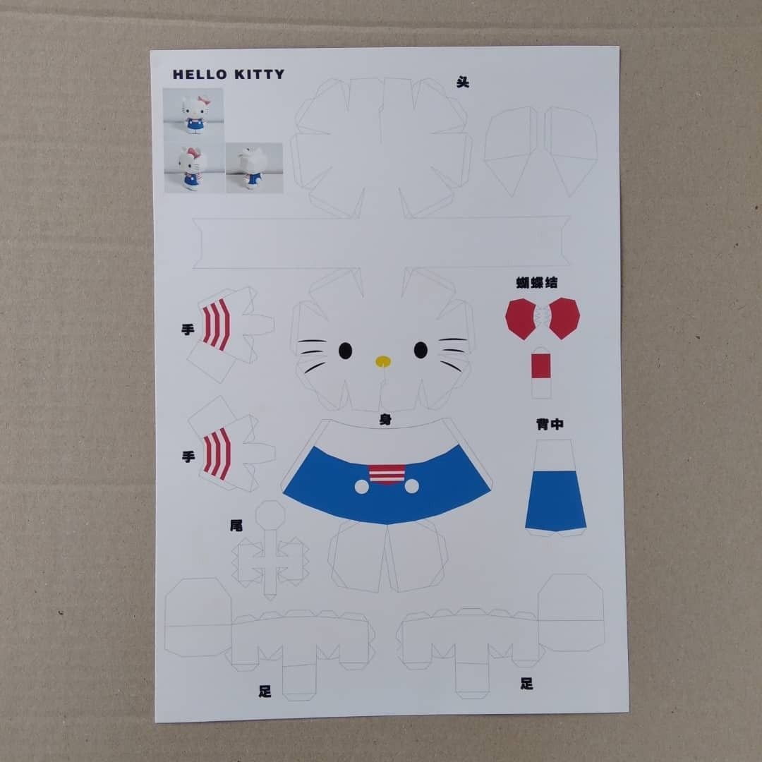 DIY Hello Kitty Paper Model, Hobbies & Toys, Stationery & Craft, Craft ...