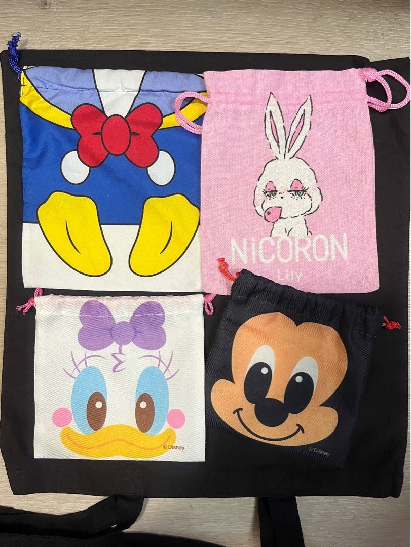 ALL FOR 3$ Drawstring pouches / bags Disney Donald Duck Daisy Duck ...