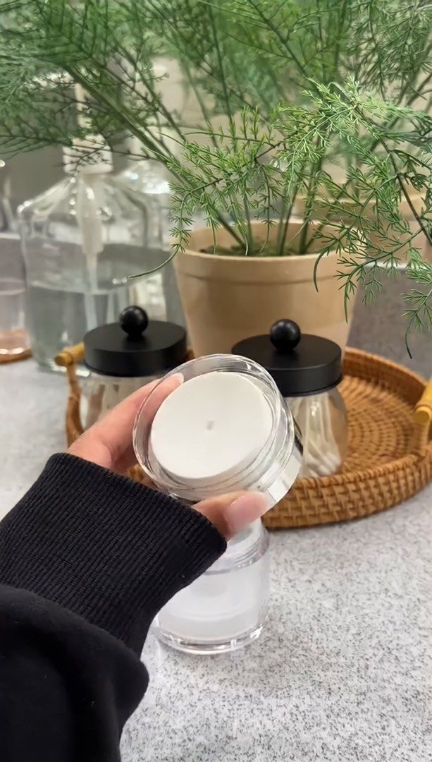 drunk elephant dupe container; refillable airless pump cosmetic jar for ...