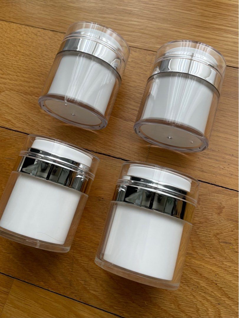drunk elephant dupe container; refillable airless pump cosmetic jar for ...