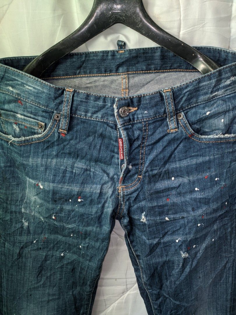 DSQUARED PAINT SPLATTER DENIM JEANS, Men's Fashion, Bottoms, Jeans on ...