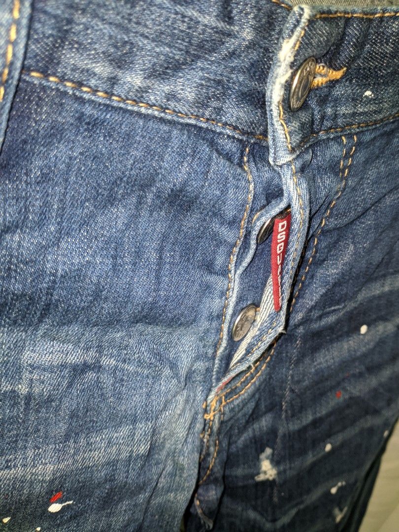 DSQUARED PAINT SPLATTER DENIM JEANS, Men's Fashion, Bottoms, Jeans on ...