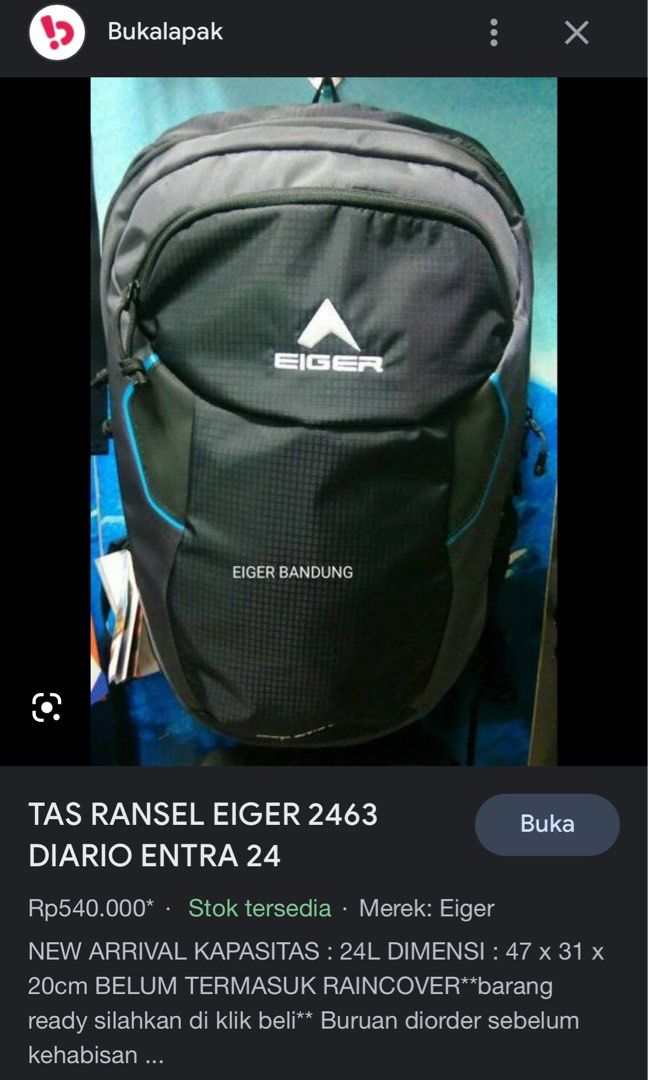 Eiger Diario Entra 24 l (Not Montbell , Osprey, Arcteryx, TNF, Consina ...