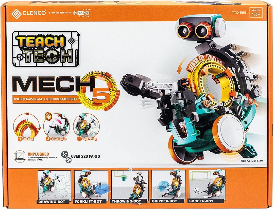 Elenco Teach Tech Mech-5 | Programmable Mechanical Robot Coding Kit | STEM Educational Toys for ...