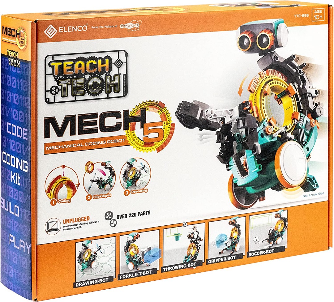 Elenco Teach Tech Mech-5 | Programmable Mechanical Robot Coding Kit ...