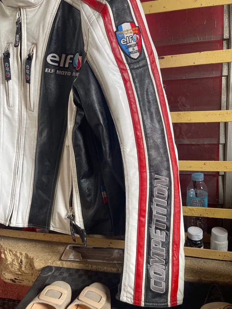 Elf Racing motorcycle leather jacket, Men's Fashion, Coats, Jackets and ...