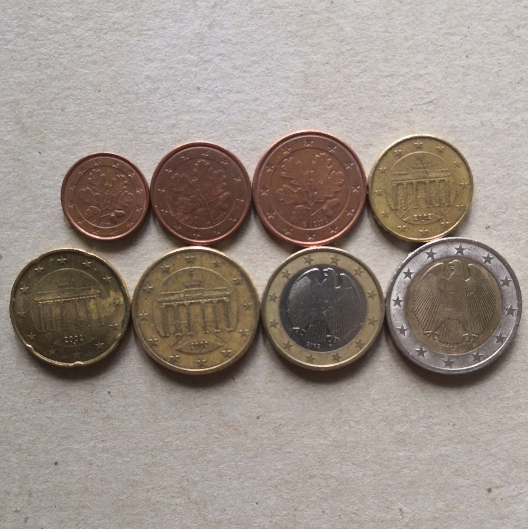 European Union Germany 8 pcs Complete set coin (1 Euro Cent - 2 Euro ...