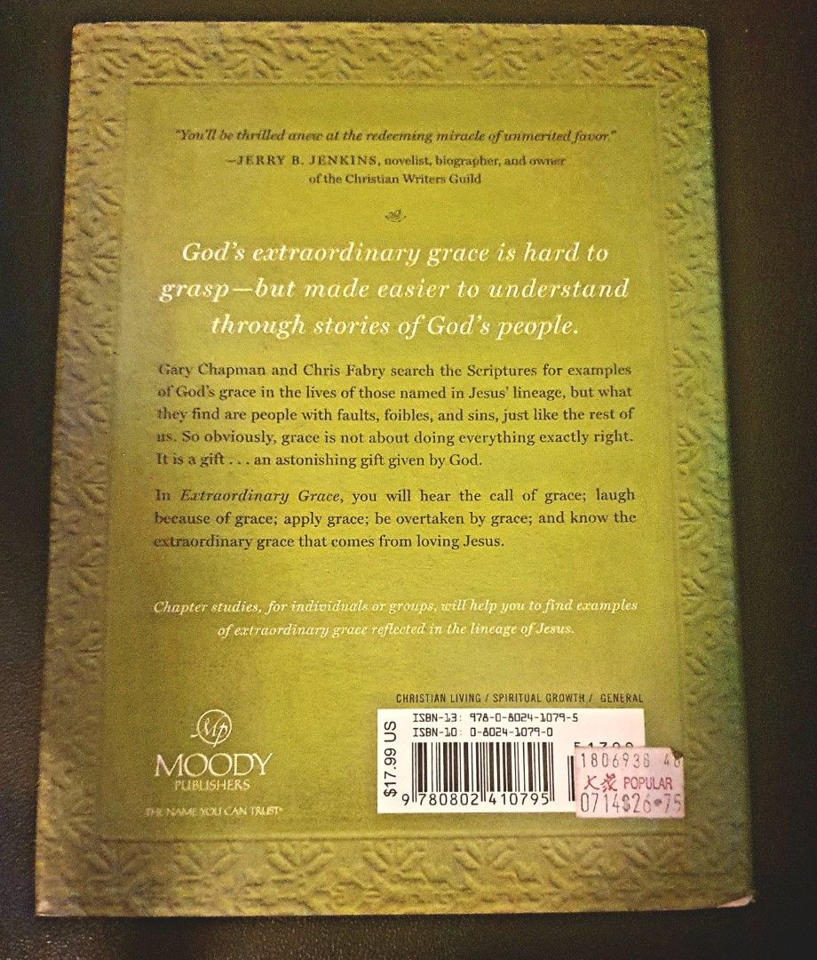 Extraordinary Grace by Gary Chapman & Chris Fabry, Hobbies & Toys, Books & Magazines, Religion ...