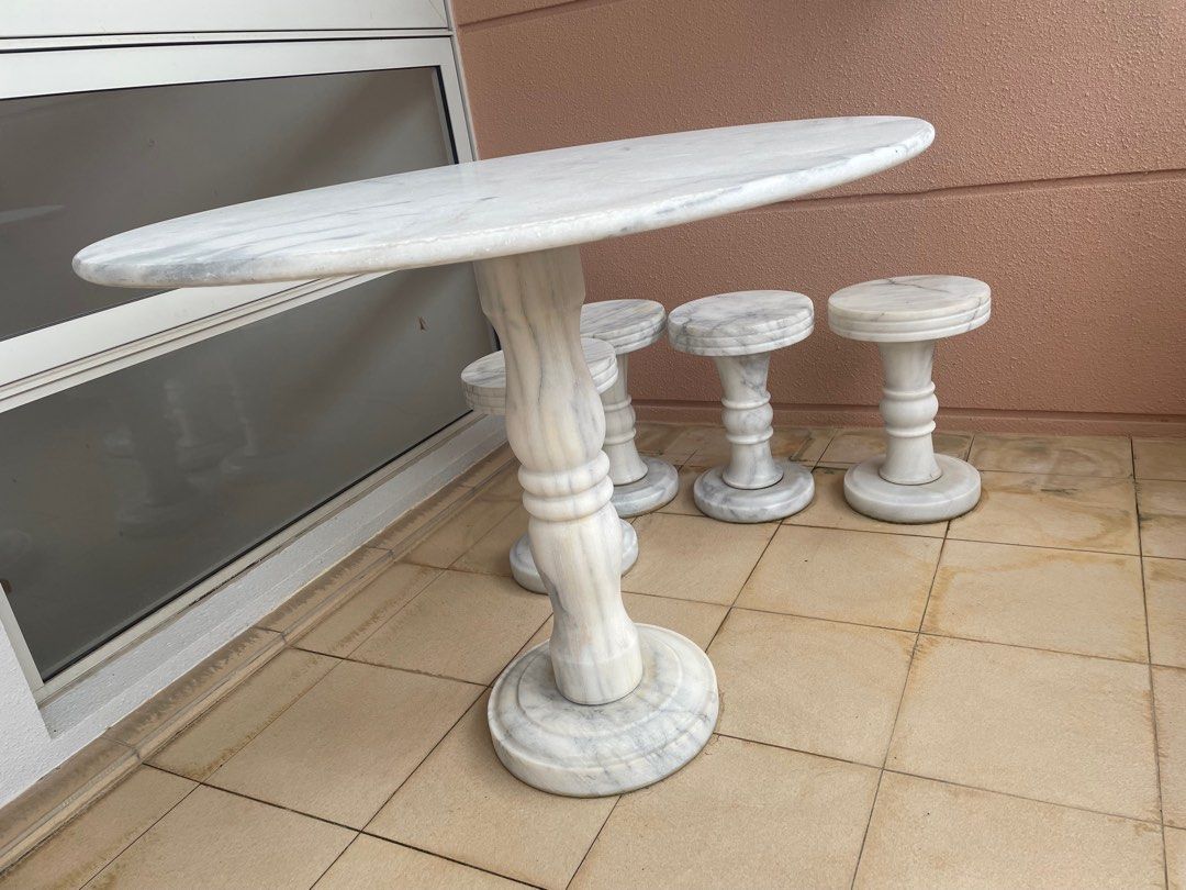 Free Beautiful Stone Table set with 4 stools. Matching stone vase ...