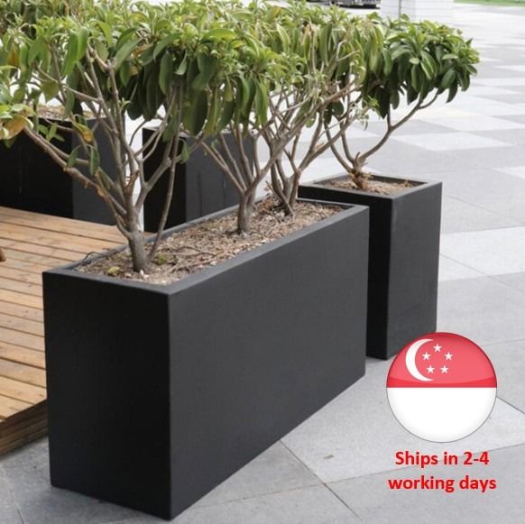 [FREE DELIVERY] Cement Big Long Planter Pot Box Fiber Glass, Furniture ...