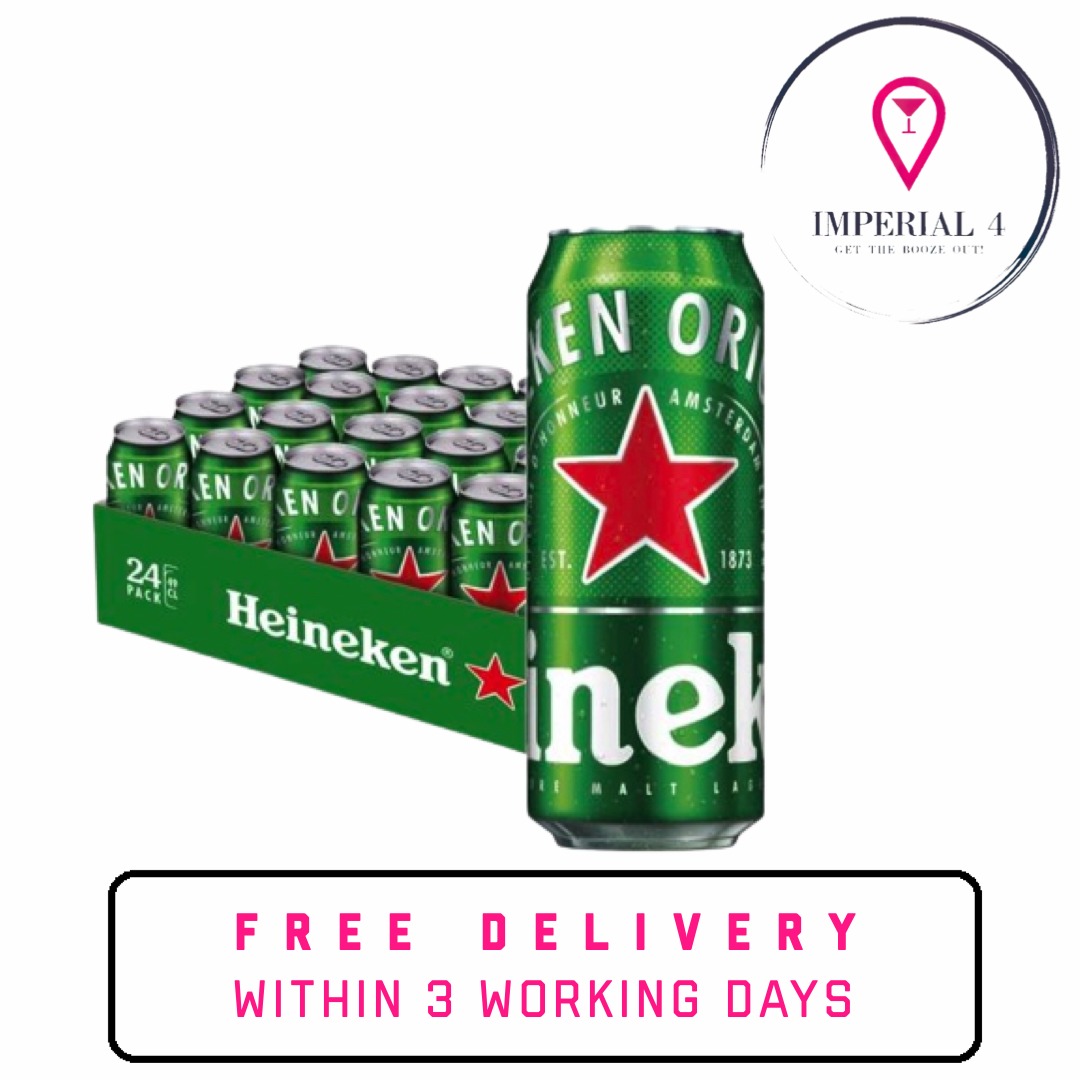 Heineken Slim Beer Can - 24X490ML, Food & Drinks, Alcoholic Beverages ...