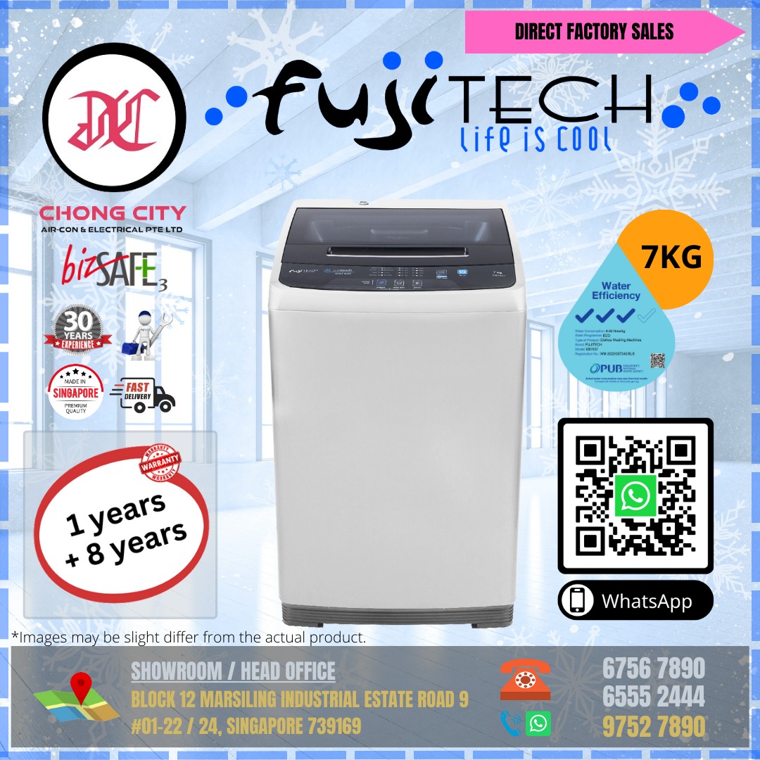 FUJITECH Washing machine [7Kg] [New], TV & Home Appliances, Washing ...
