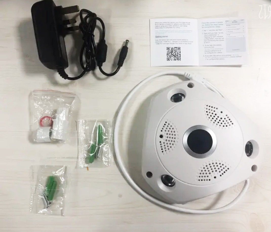 Full View WIFI 360 Degree Panoramic IP Camera 2MP CCTV 3D VR Video Cam ...