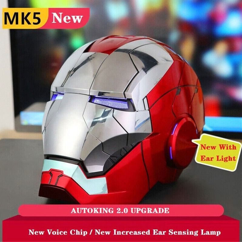 Gold Iron Man MK5 Auto King Wearable Voice Command Helmet Wear, Hobbies ...