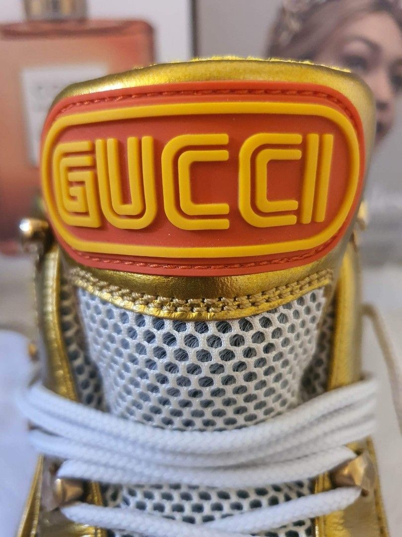 Gucci Flashtrek Sega Metallic Gold, Luxury, Sneakers & Footwear on ...