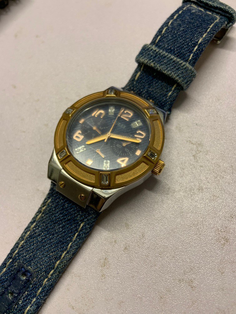 Guess denim watch, Men's Fashion, Watches & Accessories, Watches on ...