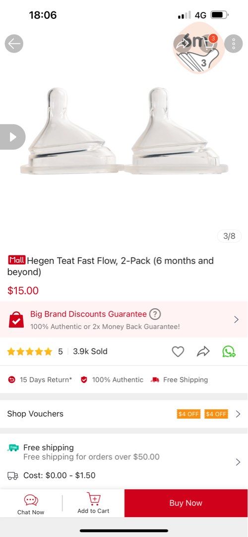 Hegen teat fast flow 1 pc, Babies & Kids, Nursing & Feeding ...