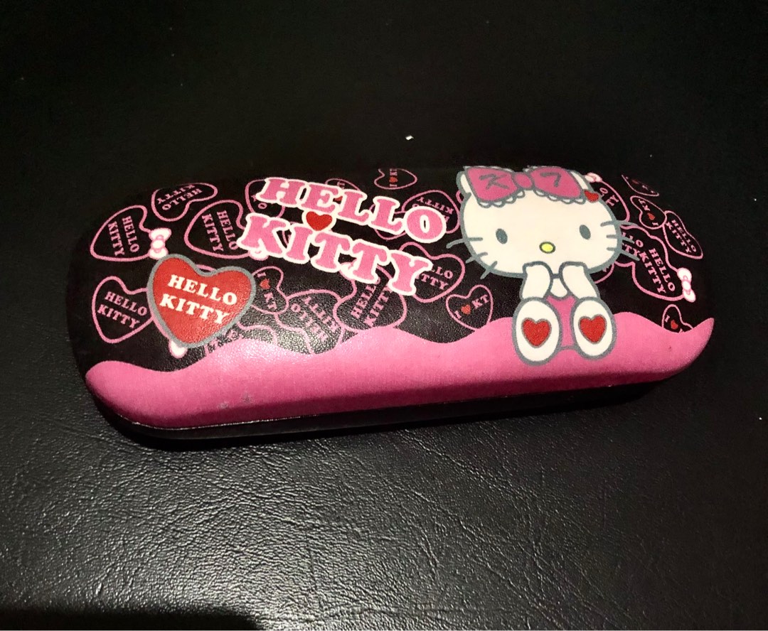 Hello Kitty Black & Pink Eyeglass Case on Carousell
