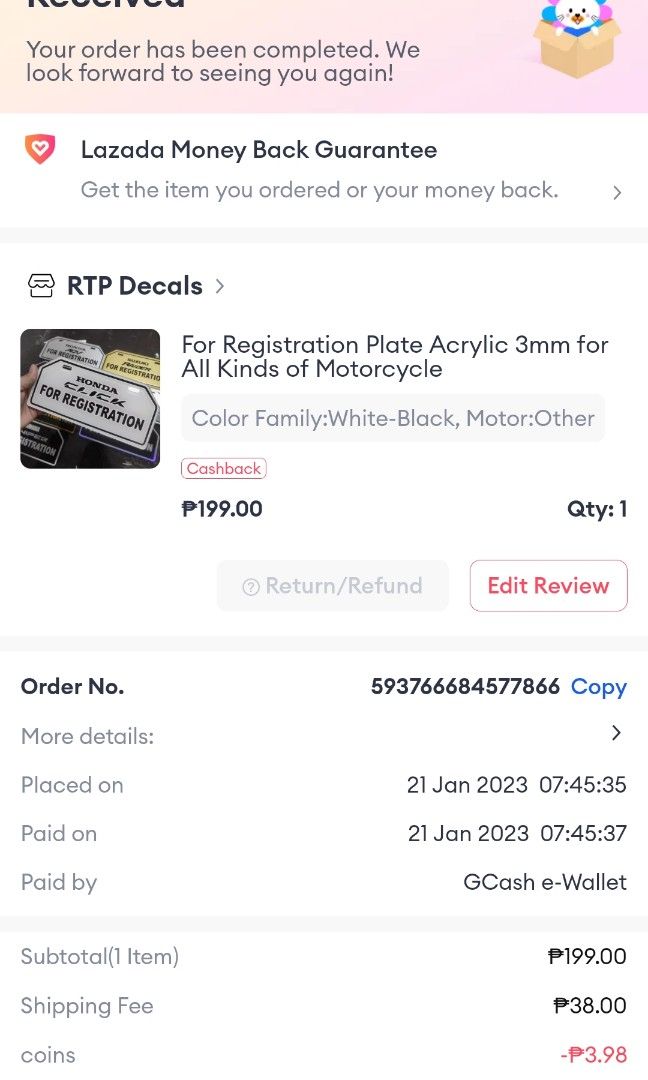 Honda Click Plate For Registration, Car Parts & Accessories, Other ...