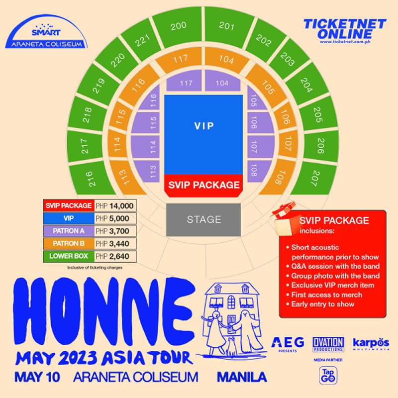 Honne in Manila- (1) Patron B ticket on Carousell