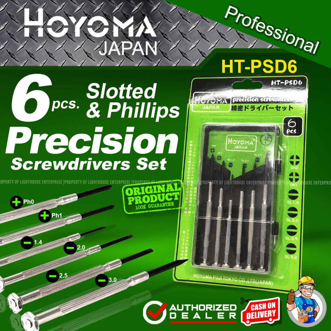 HOYOMA Japan 6pcs Precision Screwdriver Set (HT-PSD6) LIGHTHOUSE ...